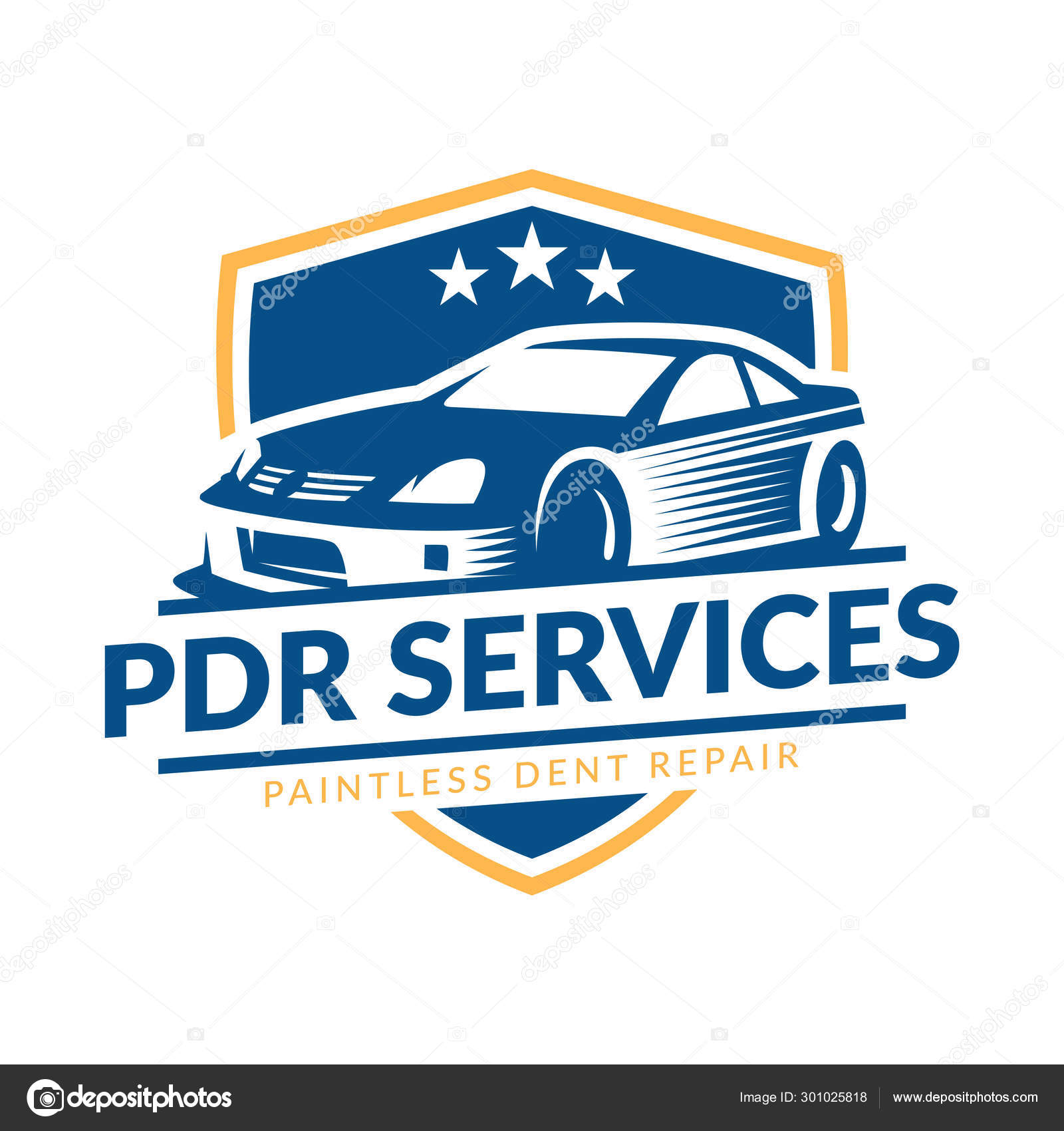 Paintless Dent Repair logo, PDR service logo, automotive company Stock ...