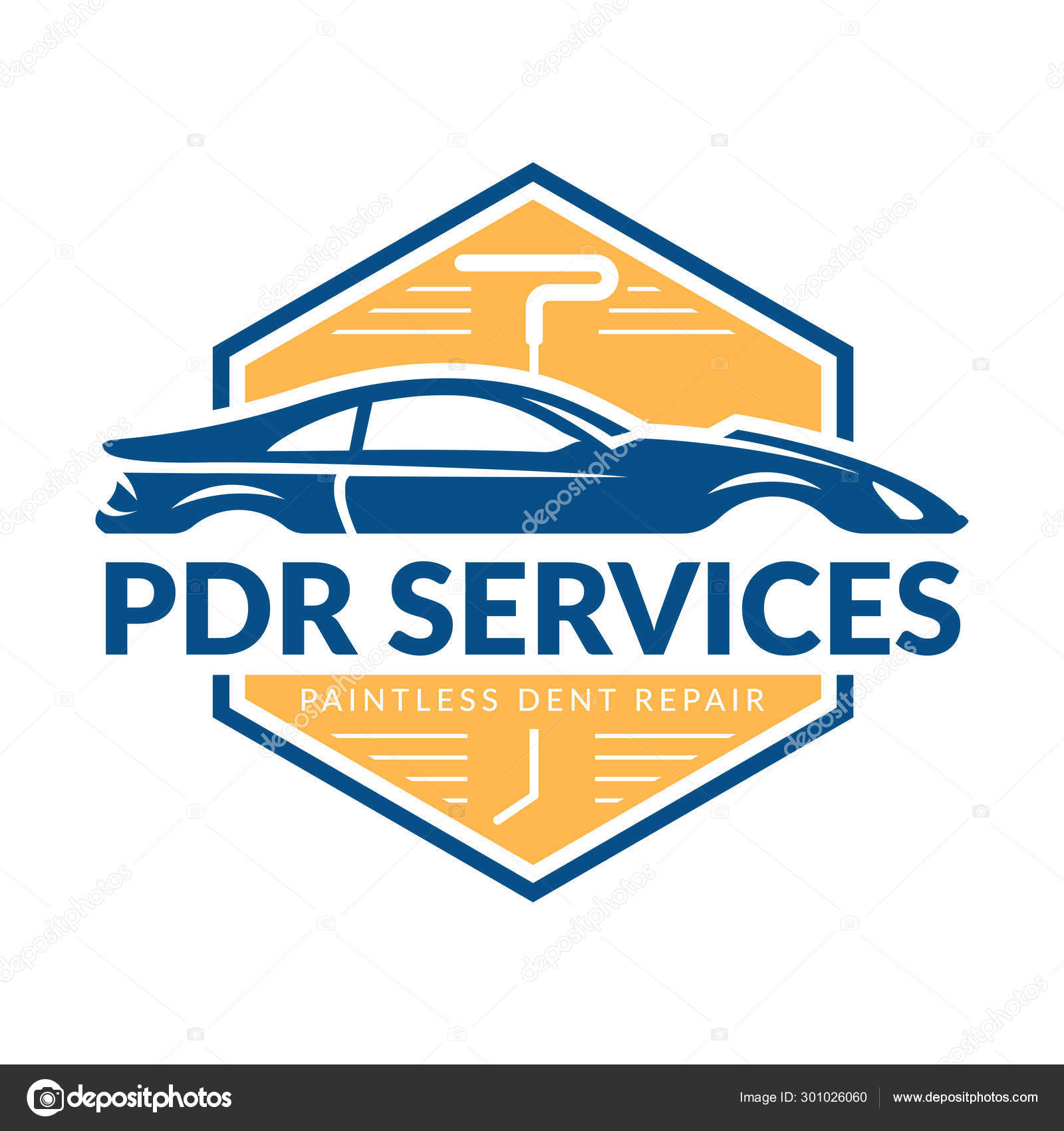 Paintless Dent Repair logo, PDR service logo, automotive company Stock ...