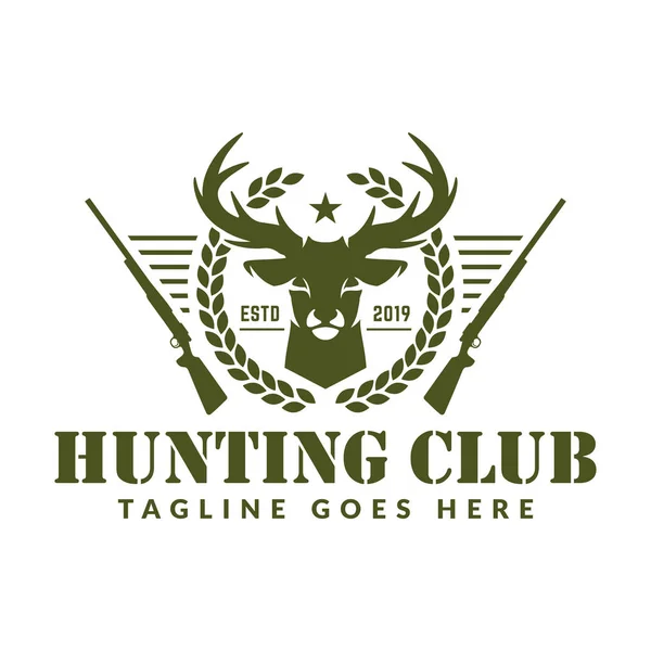 Hunting logo, hunt badge or emblem for hunting club or sport, deer ...