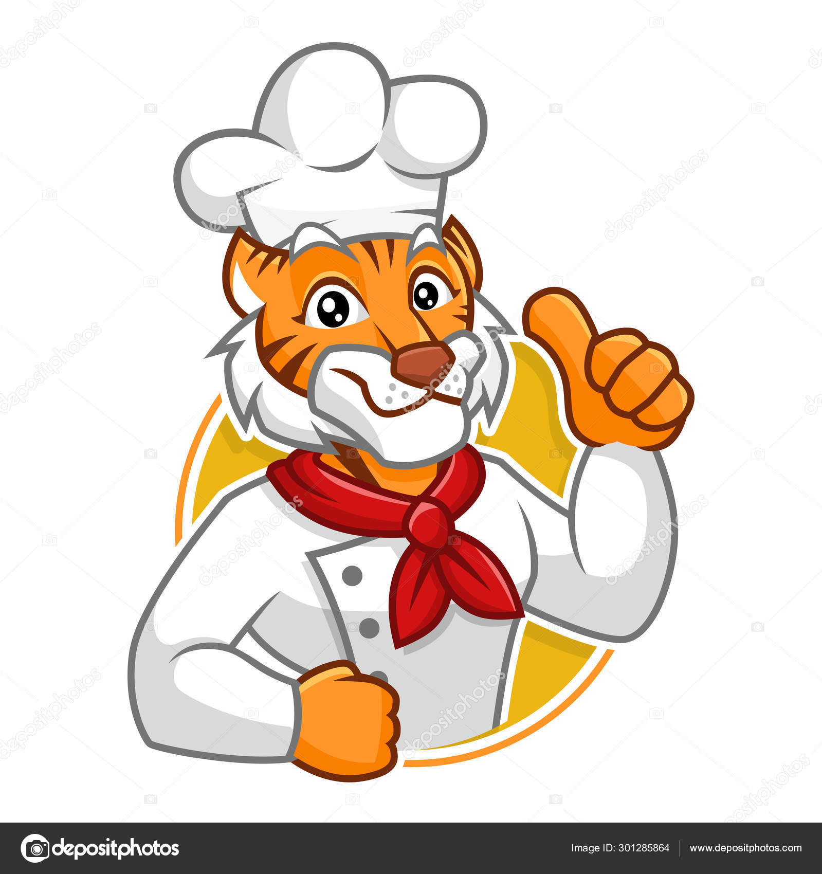 Chef Tiger mascot character design Stock Vector by ©ednalstudio 301285864