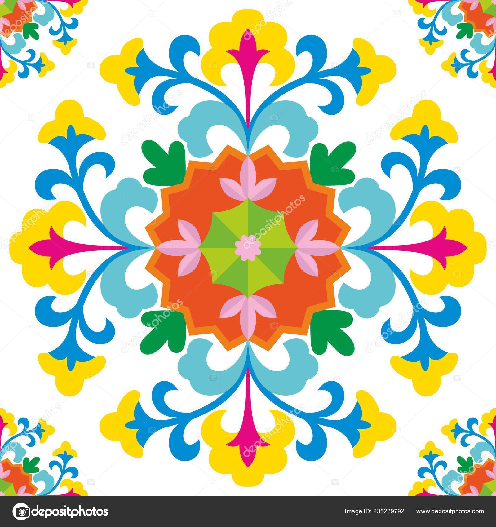 Suzani Arabic Geometric Seamless Pattern Asian Vectors Background Stock ...