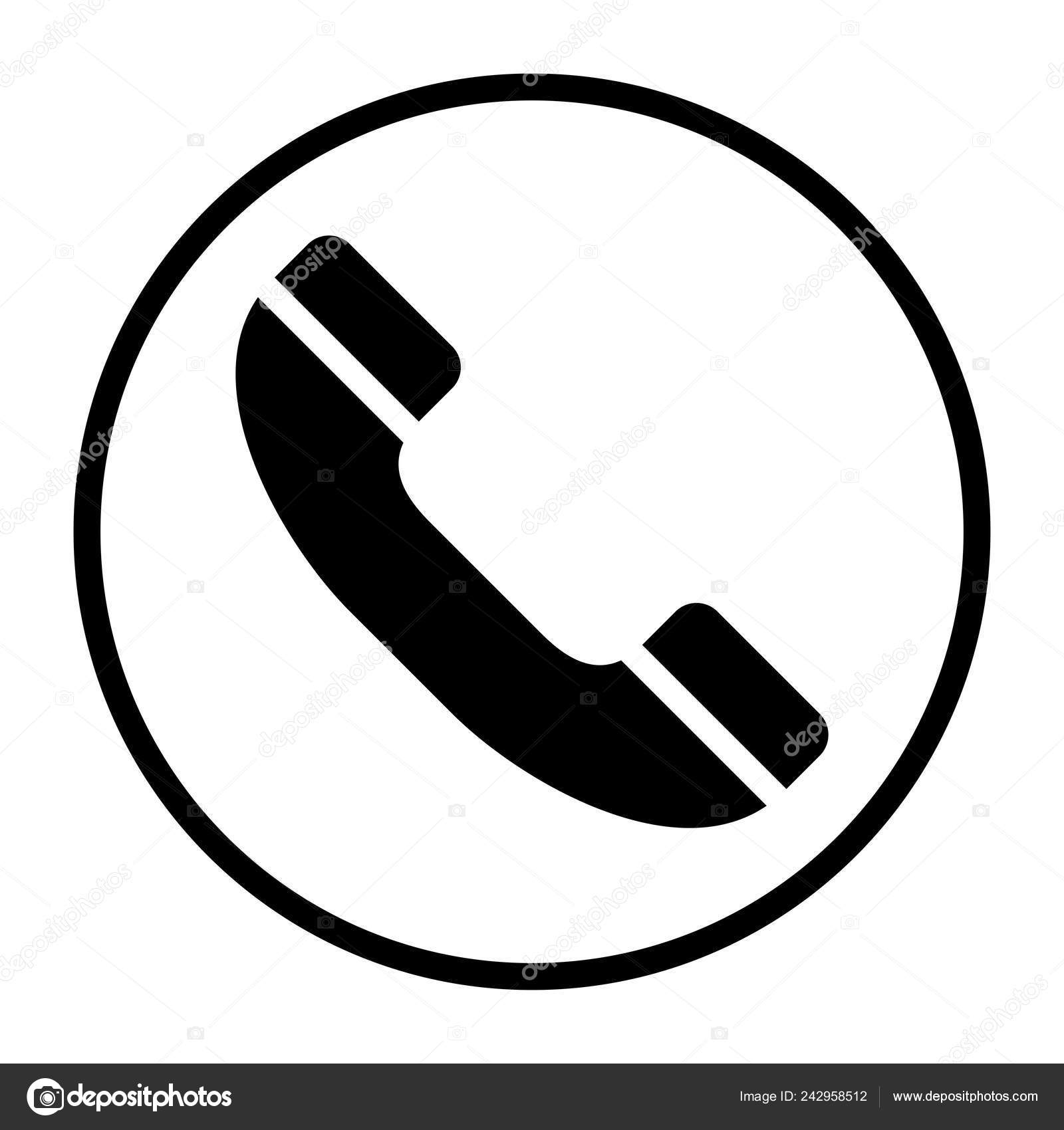 Phone Black Icon Phone Call Symbol Isolated White Background Vector ...