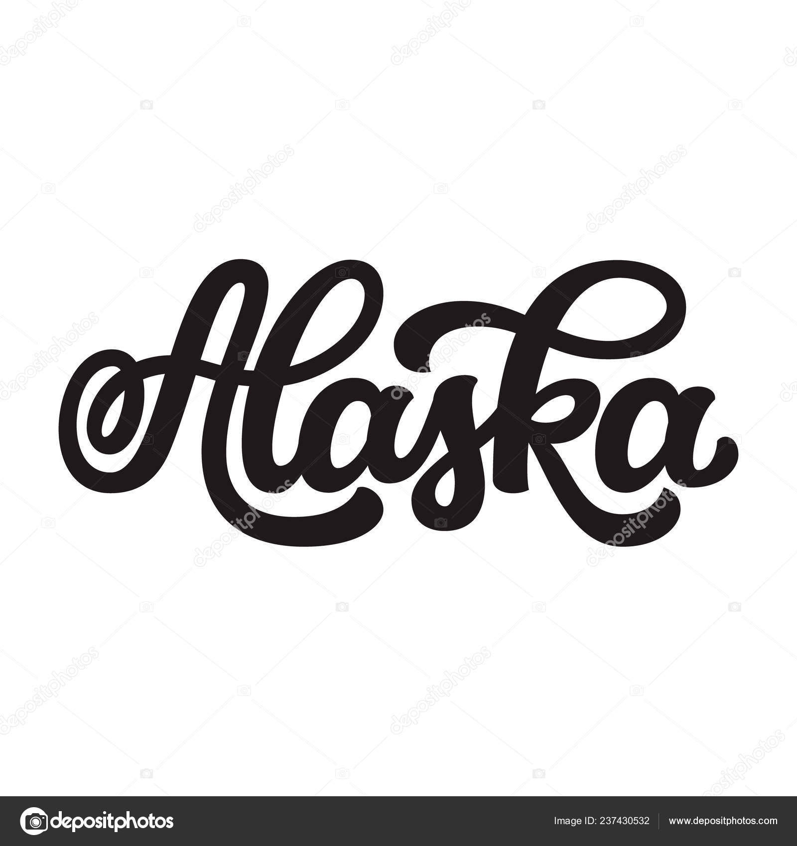 Alaska Hand Drawn State Name Isolated White Background Modern ...