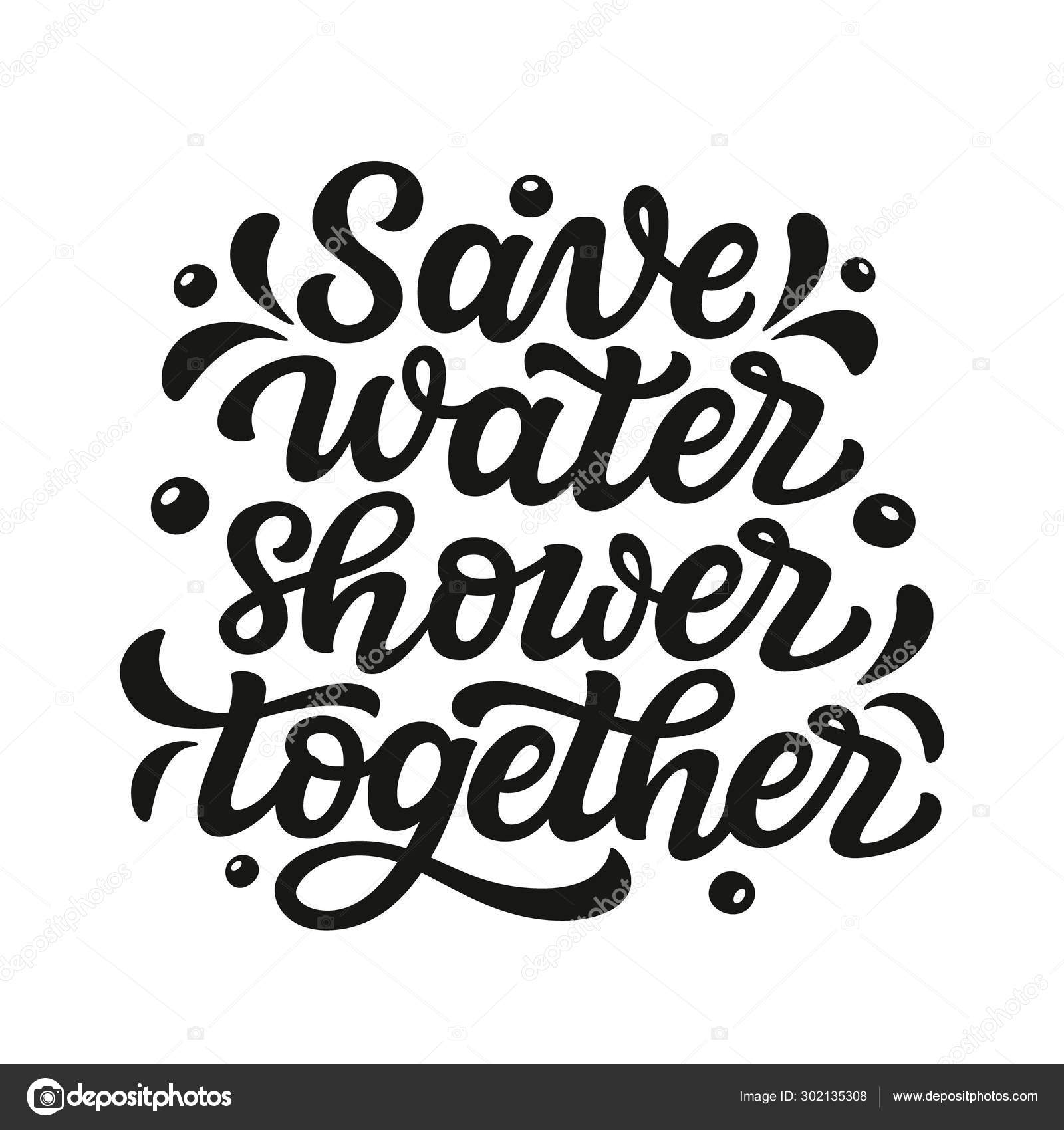 Save Water Shower Together Poster Stock Vector By ©vicgripas 302135308