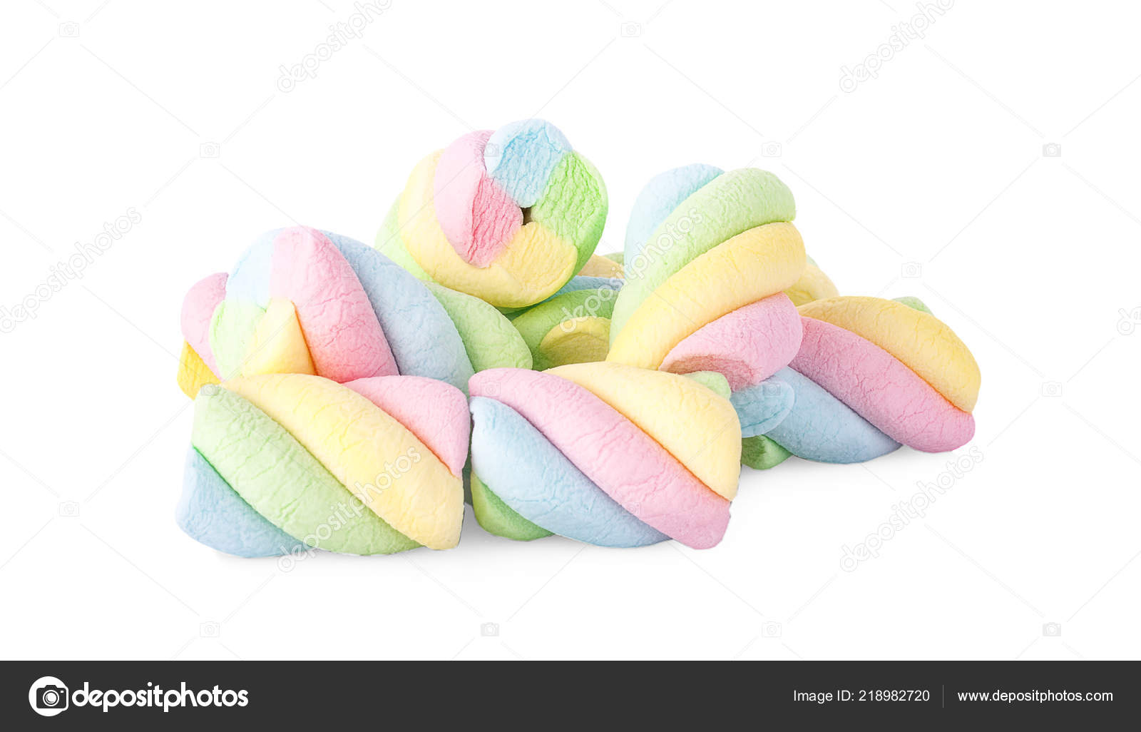 Colorful Marshmallows Candy Isolated White Background — Stock Photo ...