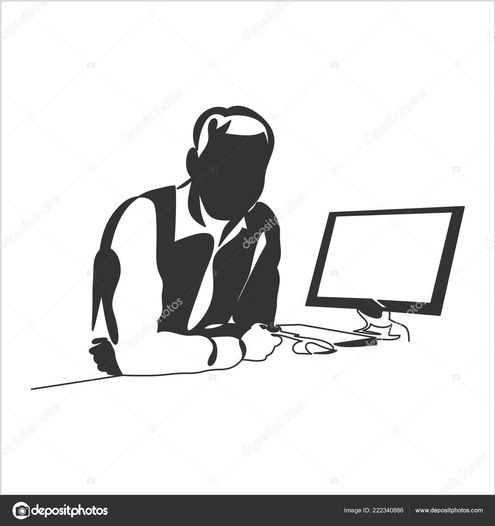 Vector Abstract Line Man Flat Design Illustration Stock Vector Image by ...