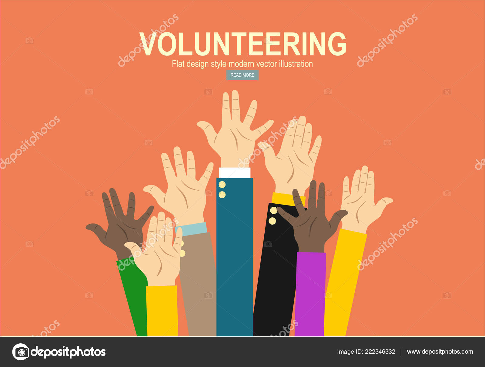 Voluntariado Simplemente Vector Ilustración Vector de stock por ...