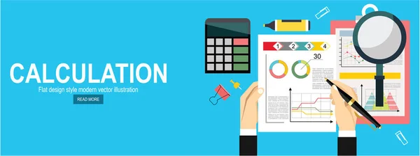 Calculation Concept Businessman Accountant Flat Design Vector ...