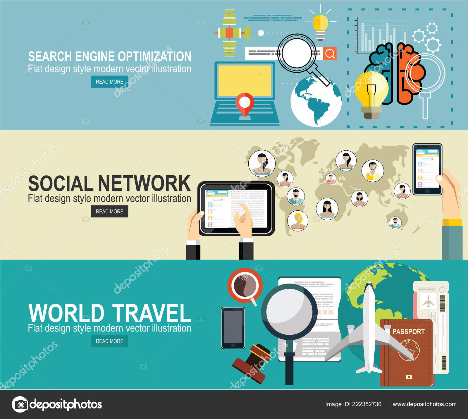 Business Web Theme Color Vector Illustration Stock Vector by ...