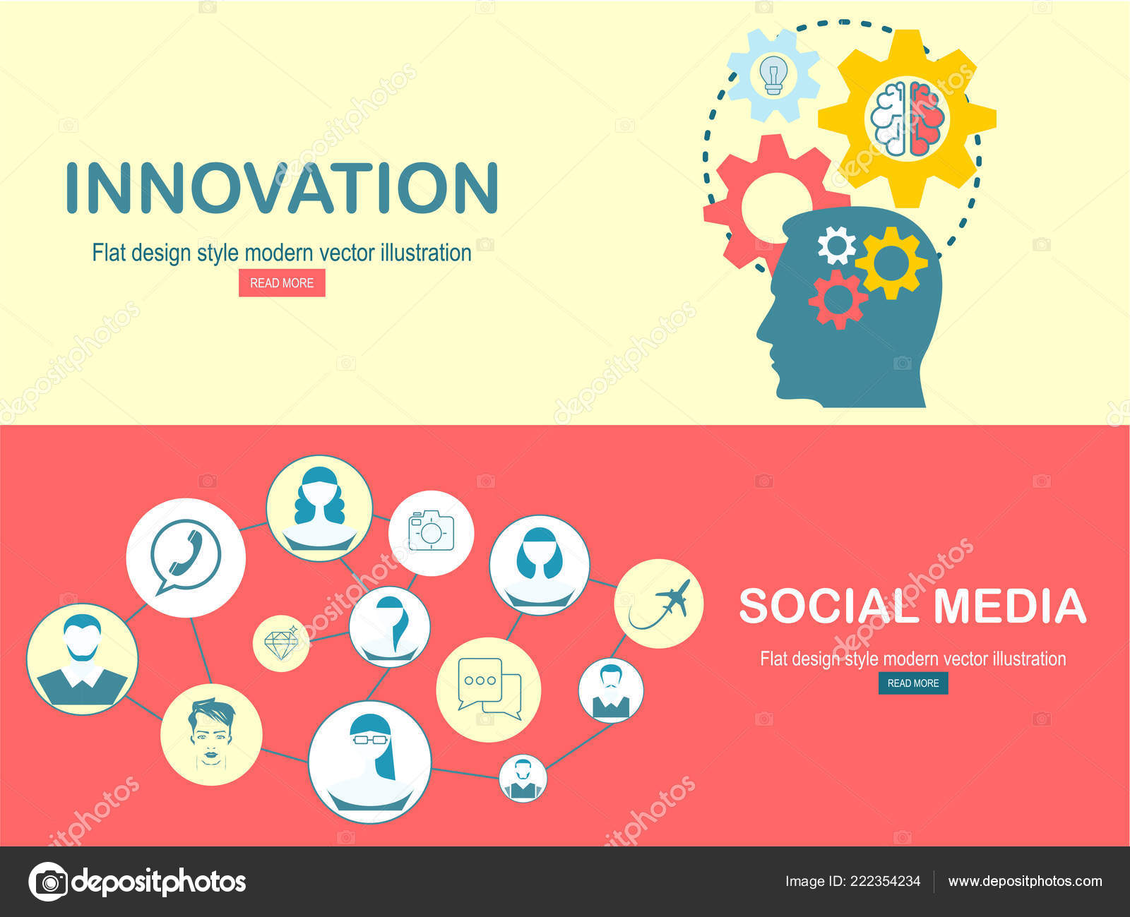 Social Media Innovation Simply Vector Illustration Stock Vector Image ...