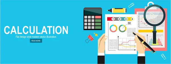 Calculation Concept Businessman Accountant Flat Design Vector ...