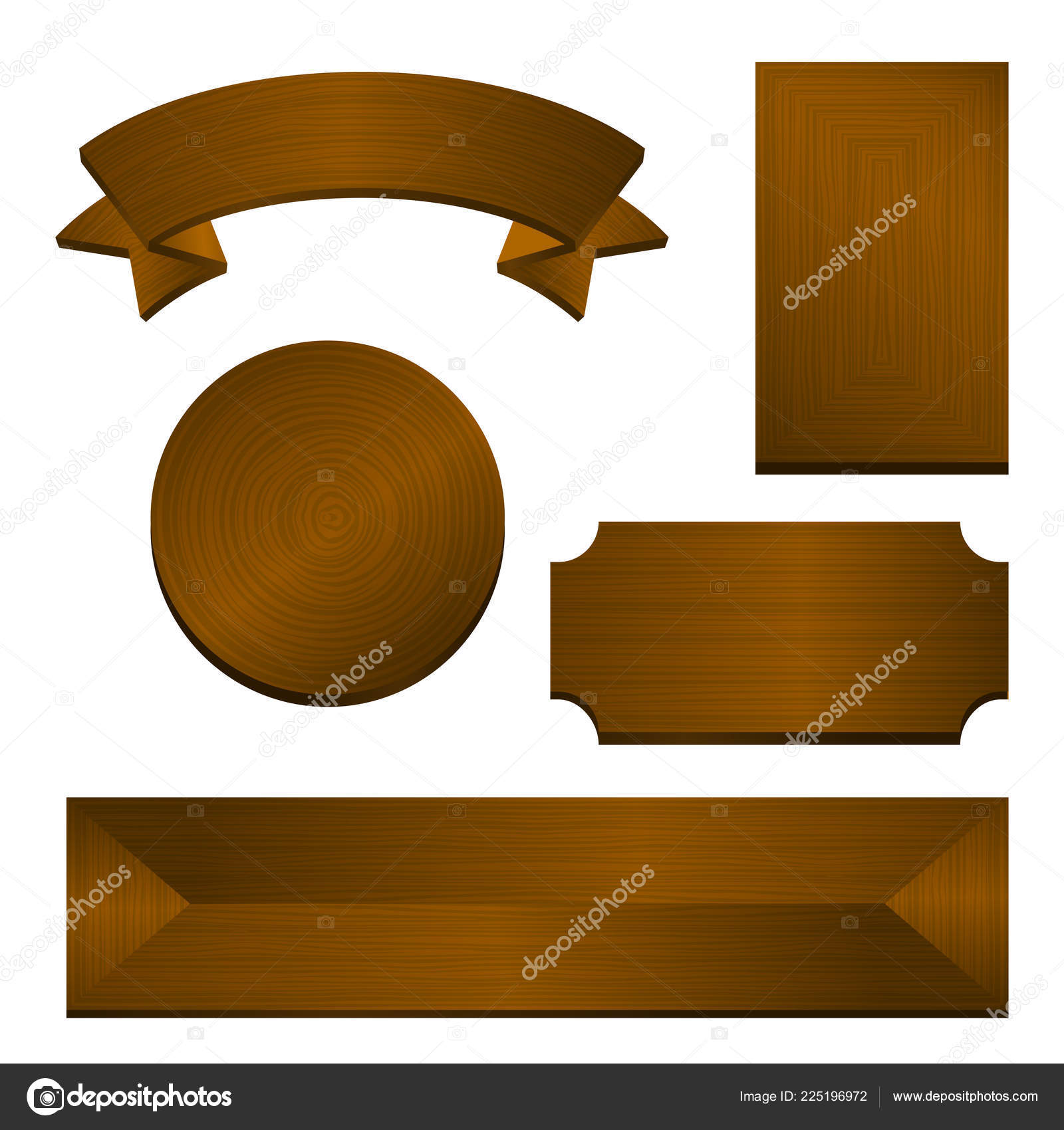 Wooden Signs Banner Vector Background Collection Set Stock Vector by ...