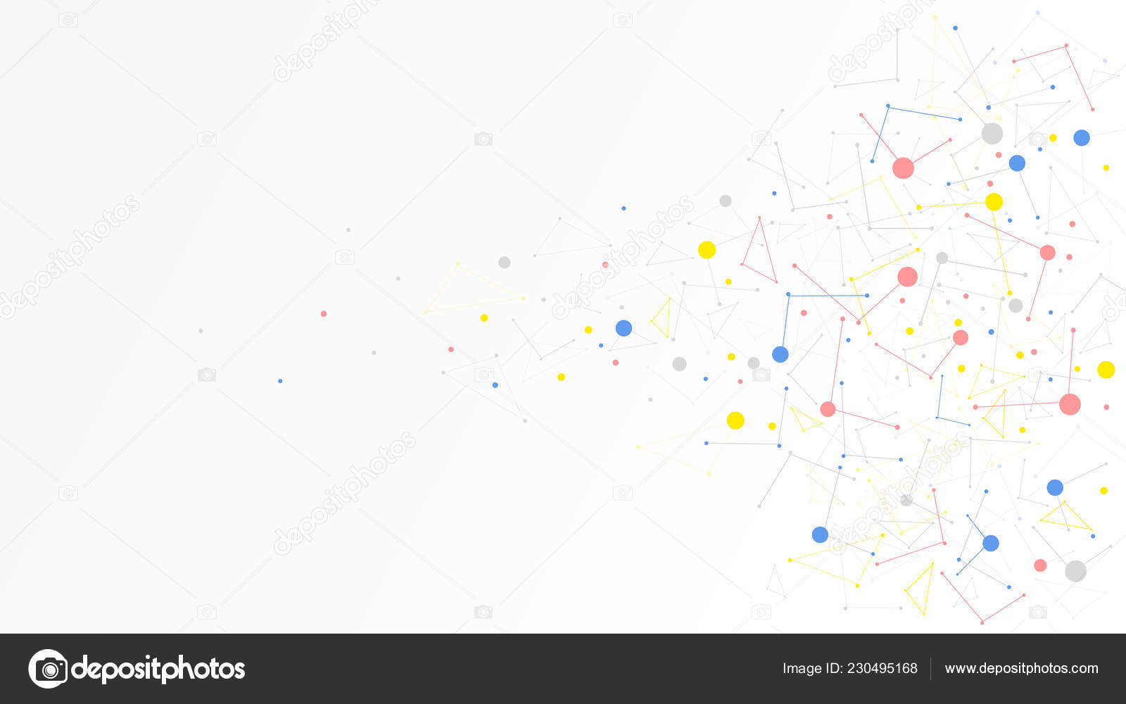 Communication Technology Dot Data Elements Network Abstract Vector ...