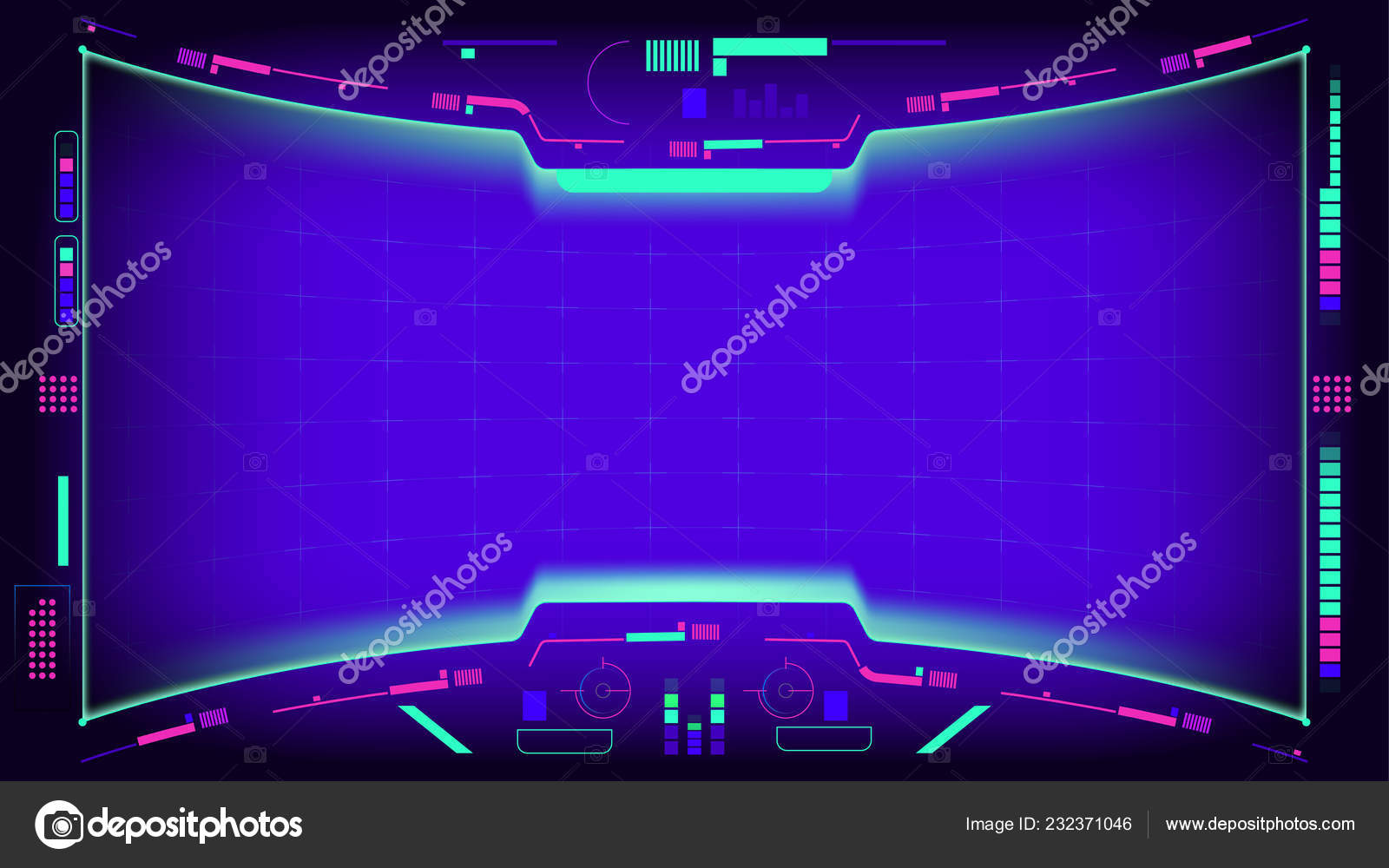 Hud Display Interface Elements Vector Background Stock Vector Image by ...
