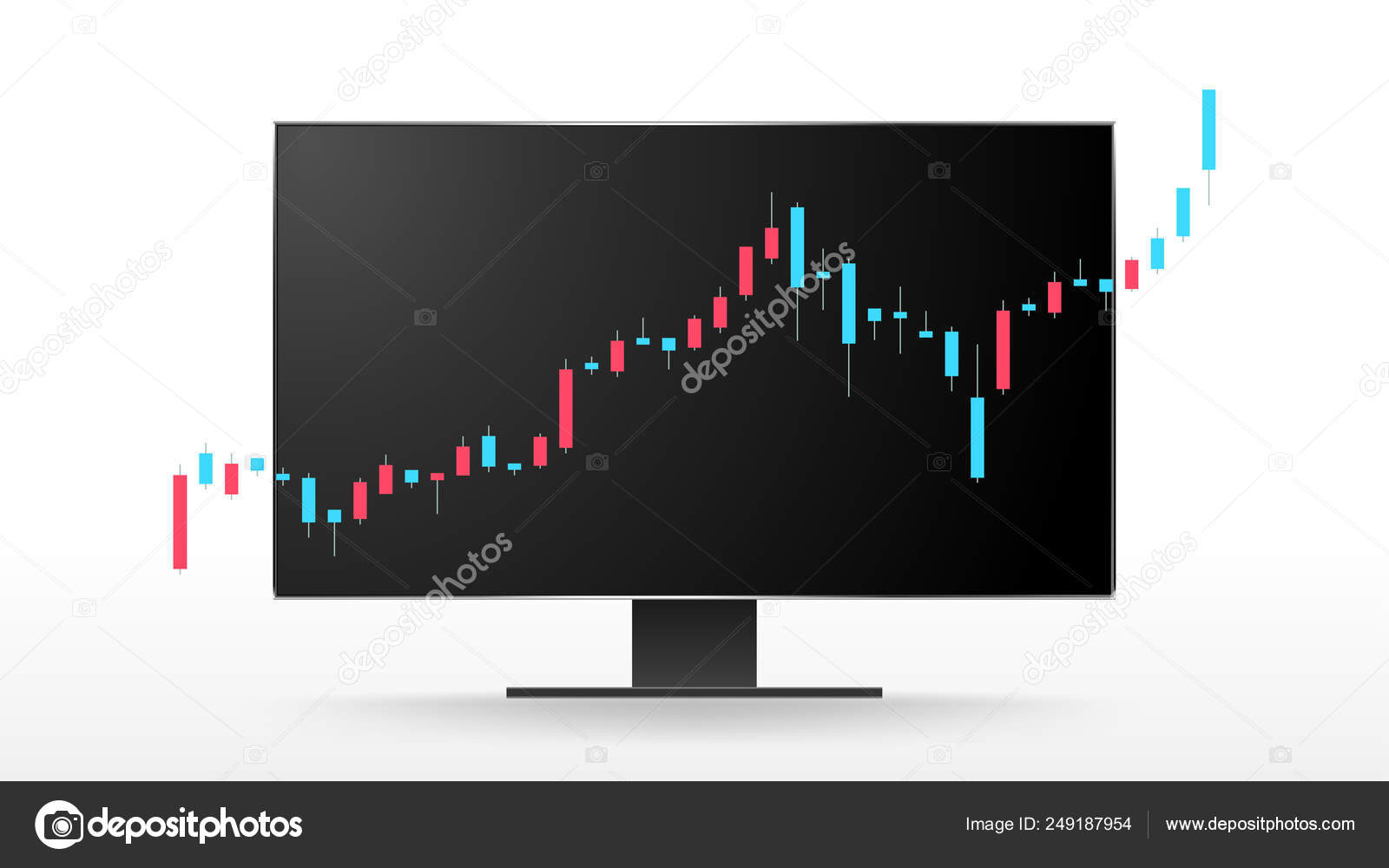 Candlestick treading index on computer monitor Stock Vector by ©ioat ...
