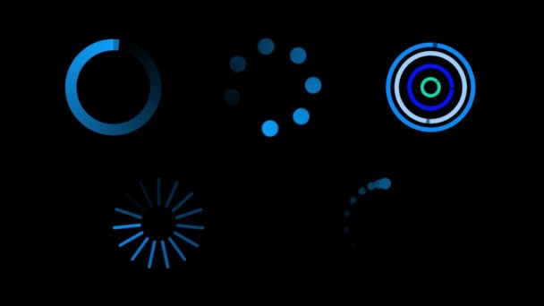 Circular Preloaders Set Blue Animated Circular Preloaders — Stock Video ...
