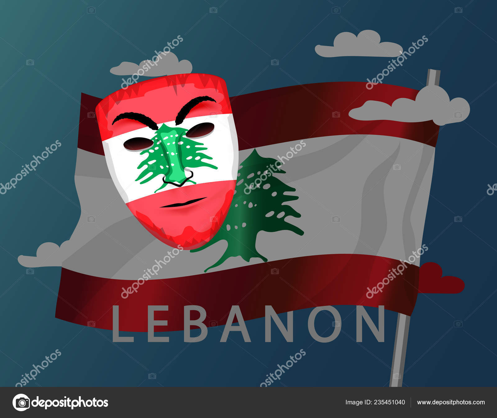 Lebanon anonymous people opinion mask vector image Stock Vector Image ...