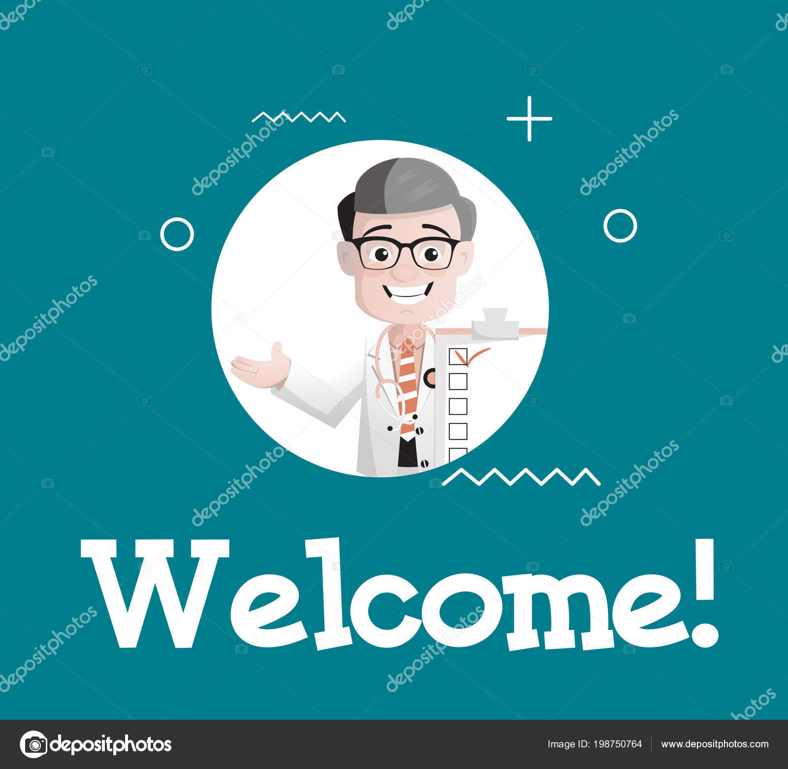 Cartoon Happy Doctor Doing Welcome Greeting Vector Illustration Stock ...