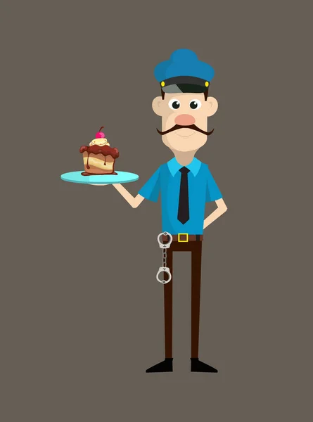 Cartoon Cop Policeman - Presenting Fast Foods Stock Vector by ...