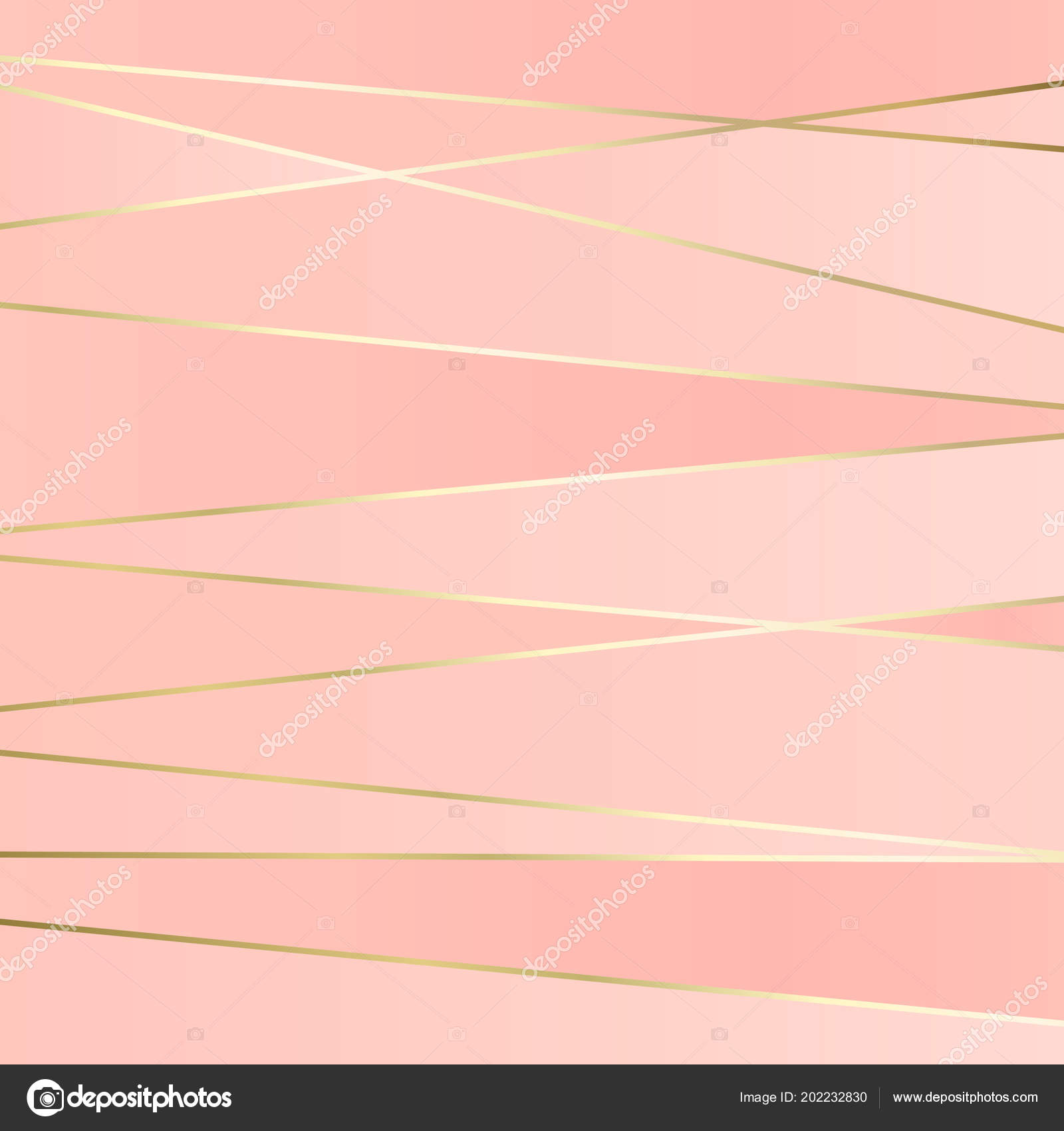 Gold Line Pastel Pink Background Abstract Artistic Geometric Background ...