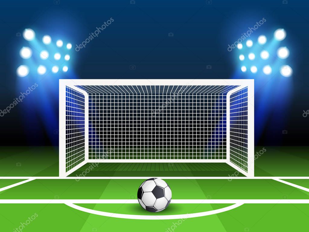F tbol f tbol campeonato vector fondo con pelota deportiva y goles. Concepto de penalizaci n ...