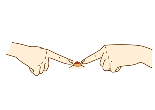 Human Hand Showing Simple Sign Isolated White Background Stock Vector ...