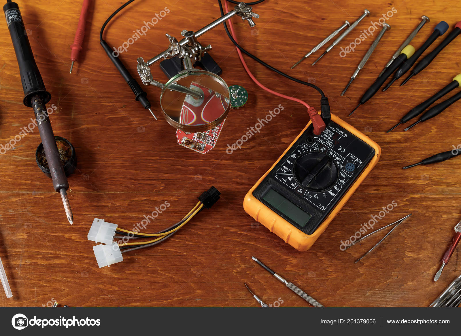 Workplace Soldering Iron Microcircuit Magnifying Glass Magnifying Glass ...