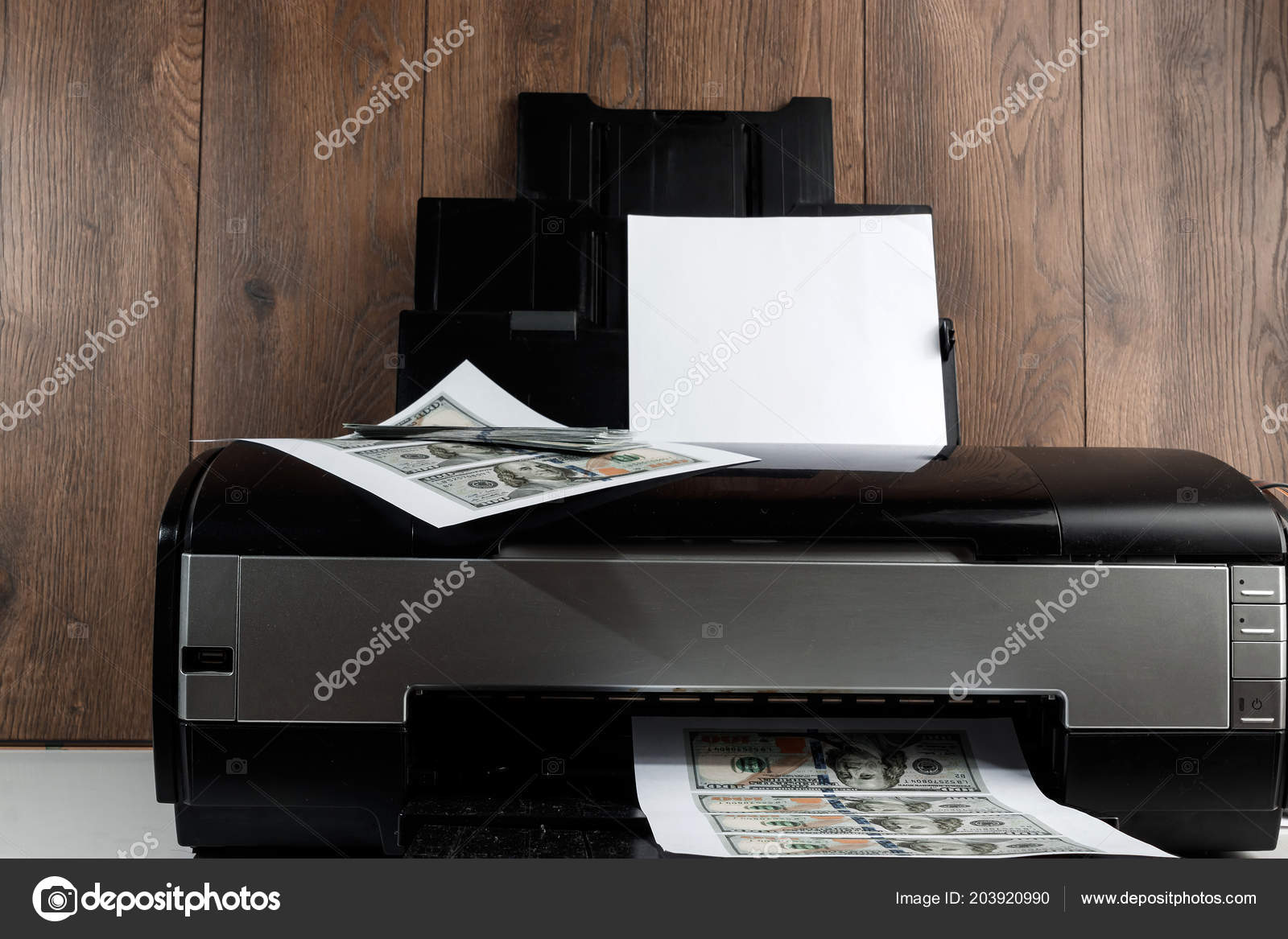 Printer Printed Dollars Counterfeit Banknotes Currency Counterfeiting ...
