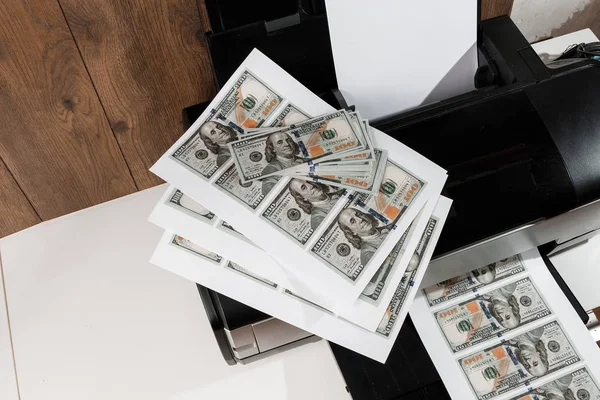 Printer Printed Dollars Counterfeit Banknotes Currency Counterfeiting ...