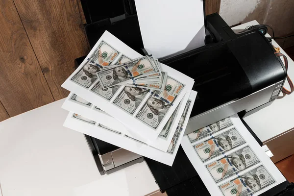 Printer Printed Dollars Counterfeit Banknotes Currency Counterfeiting ...