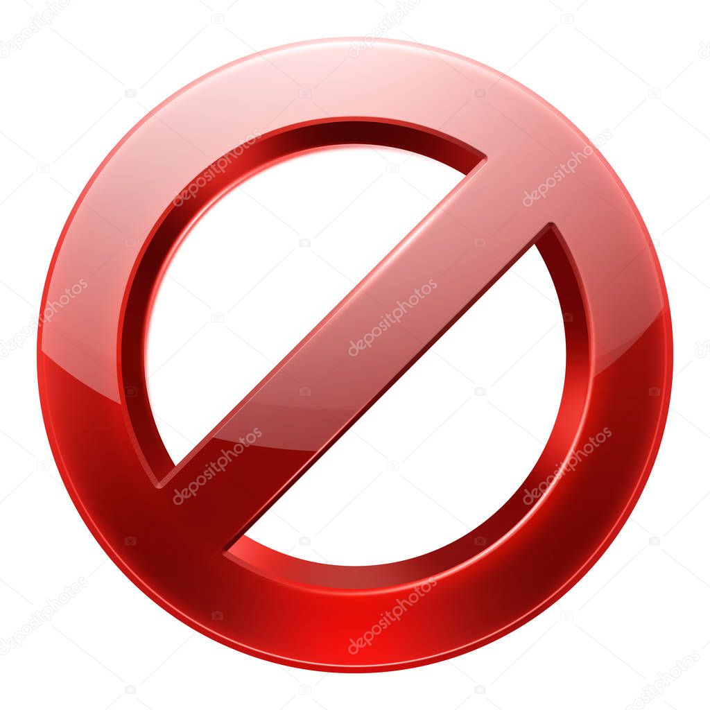 Signo rojo, icono de prohibición aislado sobre fondo blanco 2022