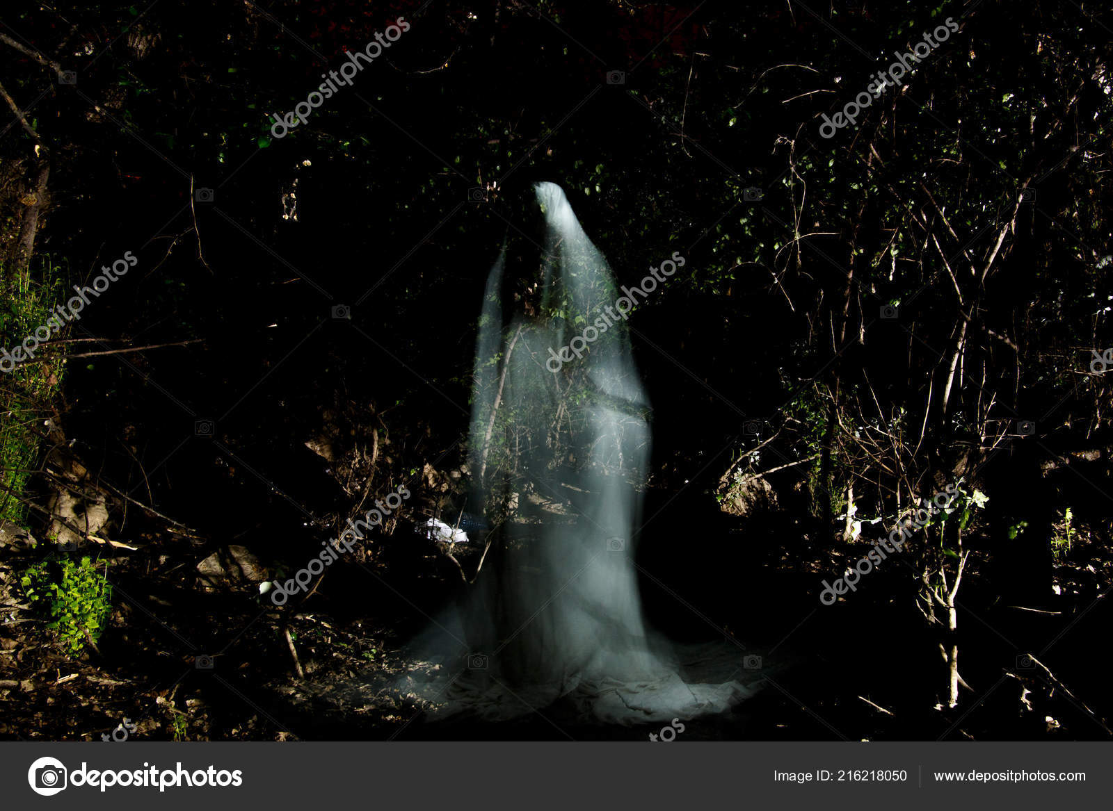 Long Exposure Photograph Depicting Ghost Middle Forest Stock Photo by ...