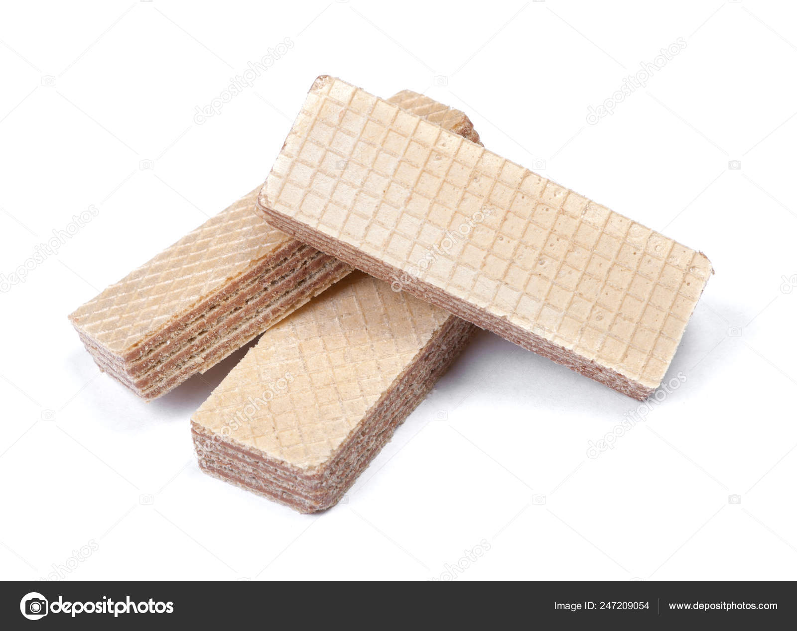 Four Rectangle Shape Wafer Biscuits Isolated White Background Stock ...