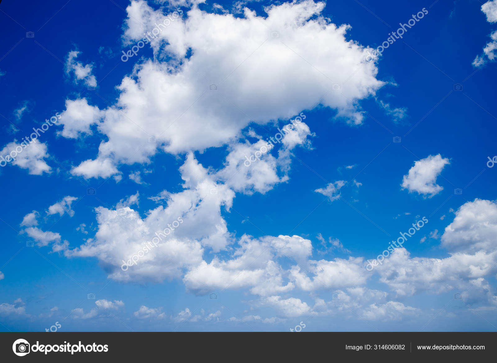 Beautiful blue sky clouds background, natural texture, sunny day Stock Photo by ©ParStud 314606082
