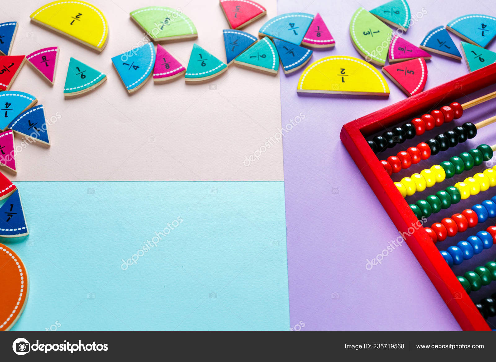 Colorful Math Fractions Bright Backgrounds Interesting Math Kids ...