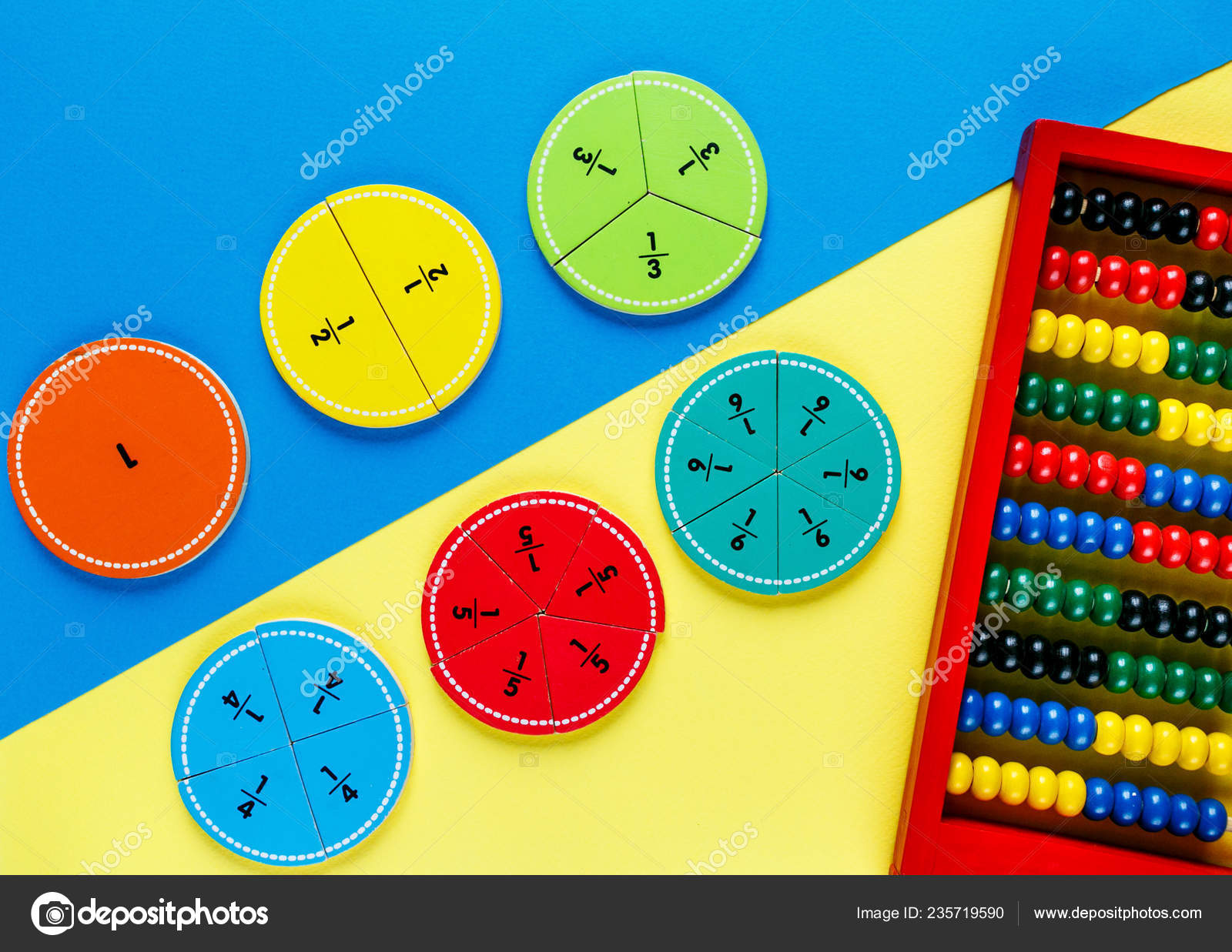 Colorful Math Fractions Bright Backgrounds Interesting Math Kids ...