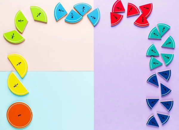 Colorful Math Fractions Bright Backgrounds Interesting Math Kids ...