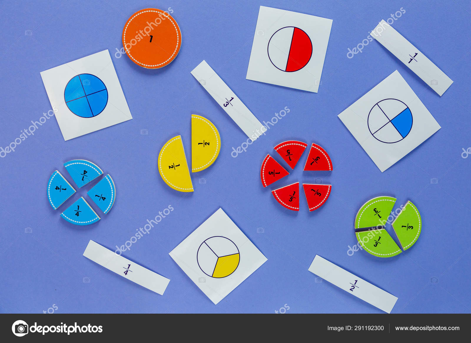 Colorful Math Fractions Violet Background Interesting Math Kids ...