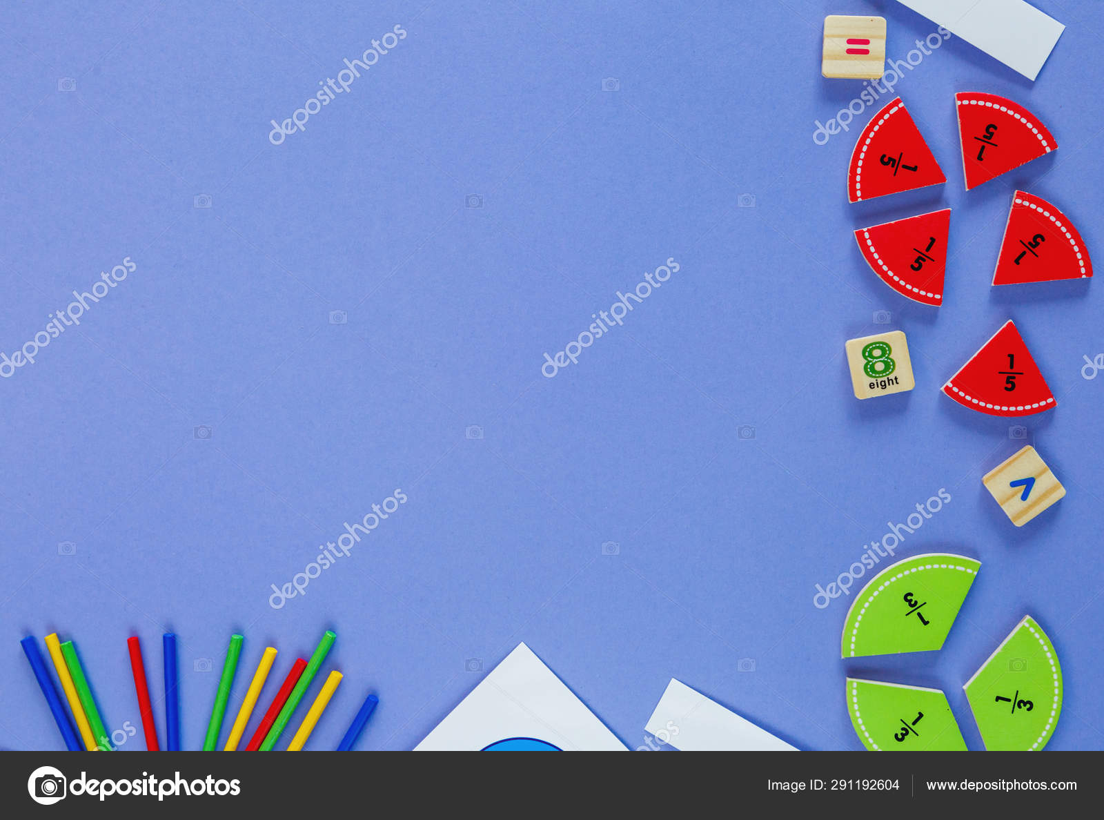 Colorful Math Fractions Violet Background Interesting Math Kids ...