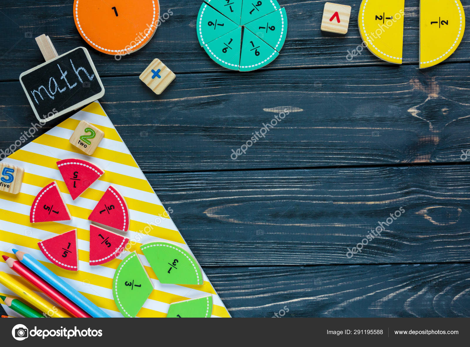 Creative Colorful Math Fractions Dark Background Interesting Funny Math ...