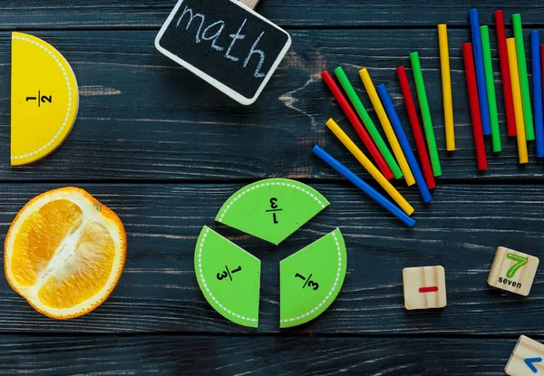 Creative Colorful Math Fractions Dark Background Interesting Funny Math ...