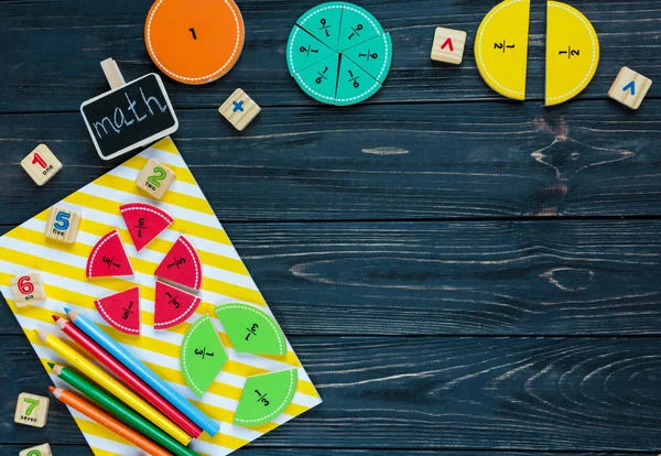 Creative Colorful Math Fractions Dark Background Interesting Funny Math ...