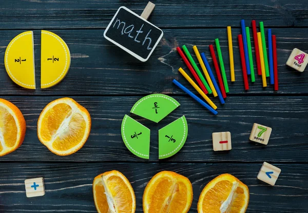 Creative Colorful Math Fractions Dark Background Interesting Funny Math ...