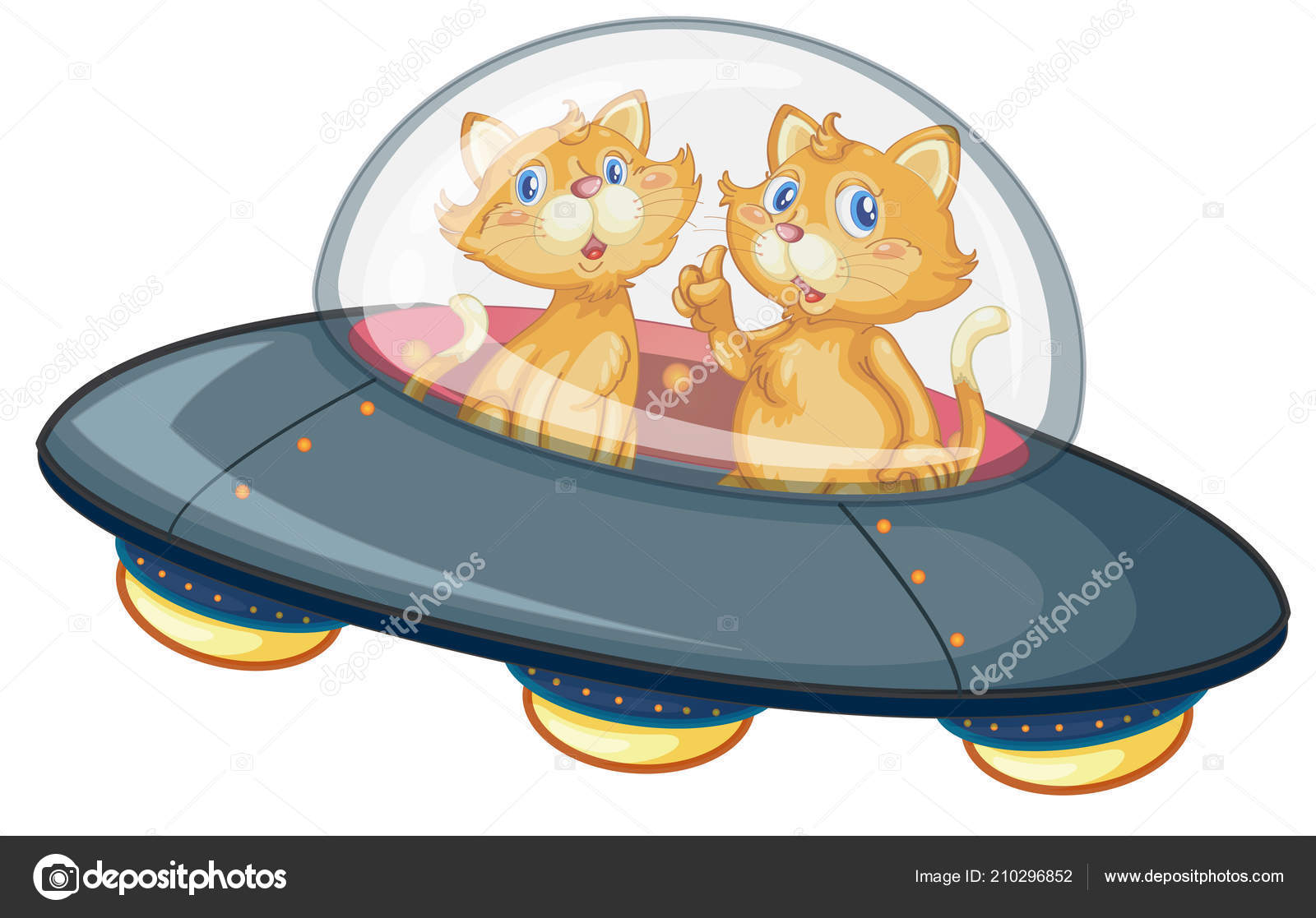 Cat Ufo White Background Illustration Stock Vector by ©interactimages ...