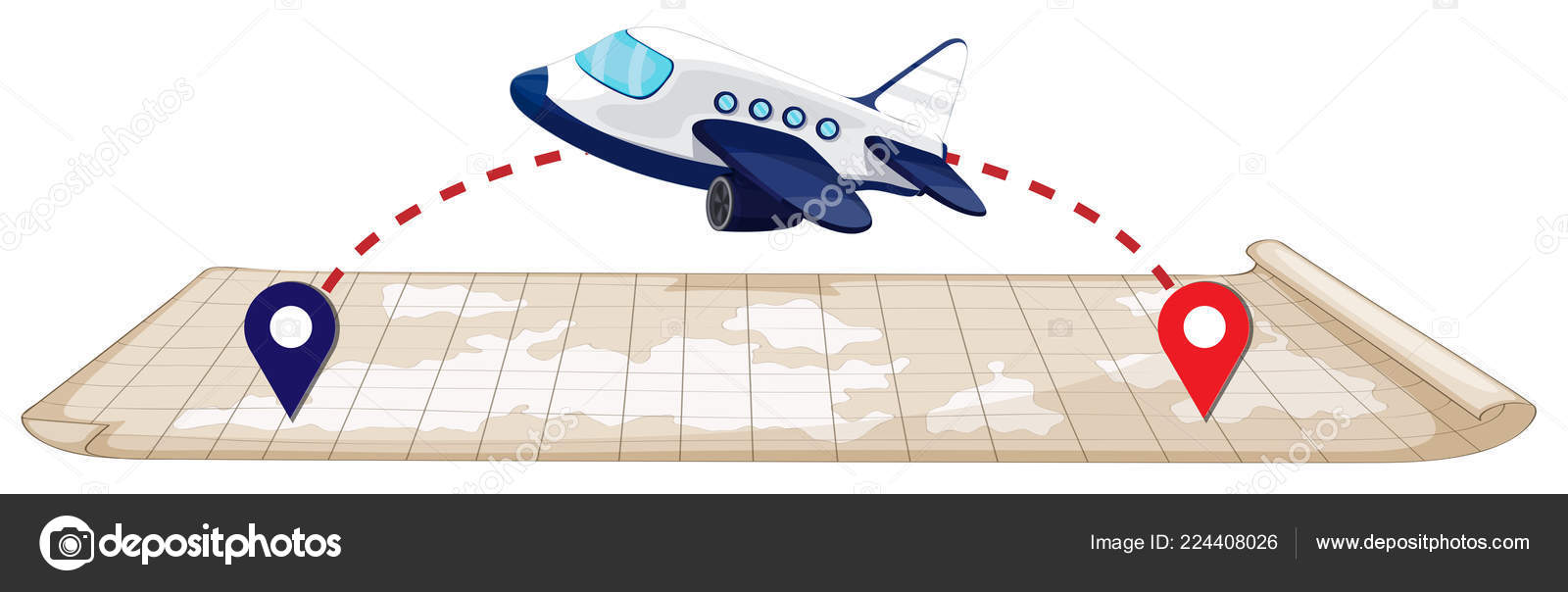 Plane Flying Destination Illustration Stock Vector Image by ...