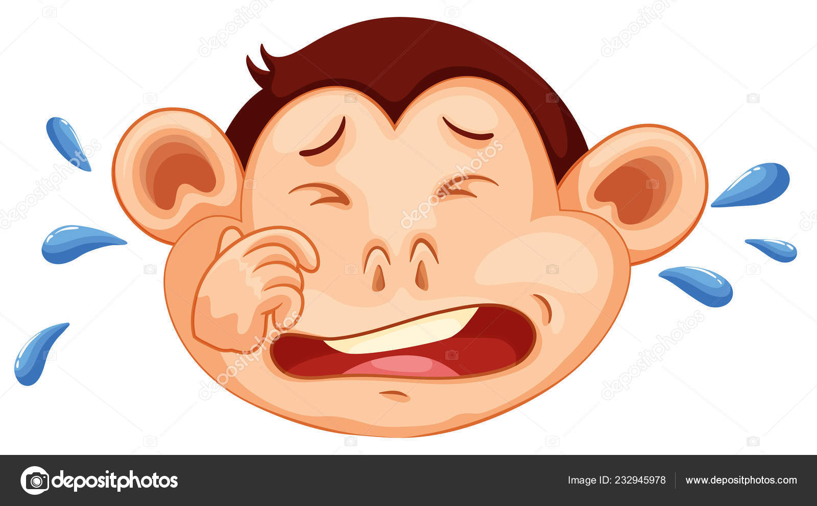 Mono Llorando Ilustración Cara Vector de stock #232945978 de ...
