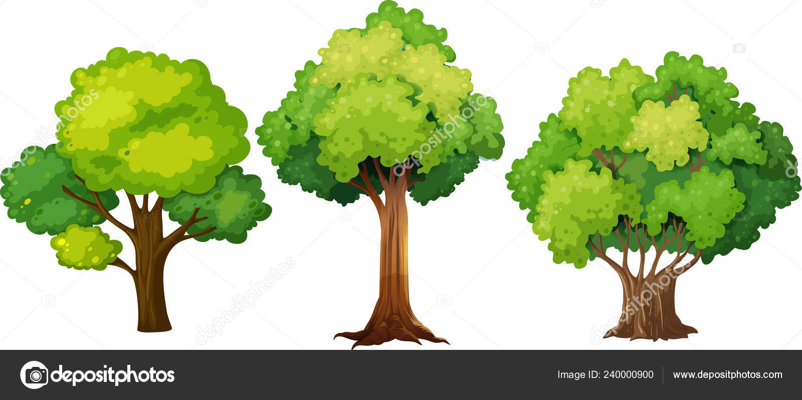 Set Different Tree Design Illustration Stock Vector Image by ...