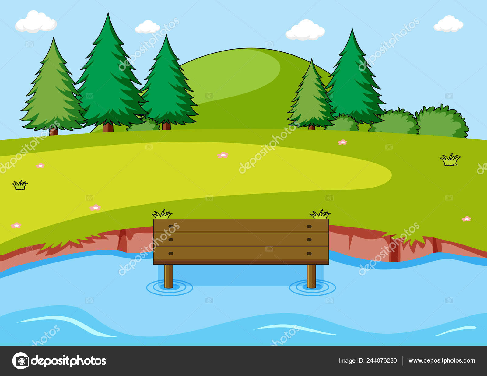 Simple Nature Scene Illustration ⬇ Vector Image by © interactimages ...