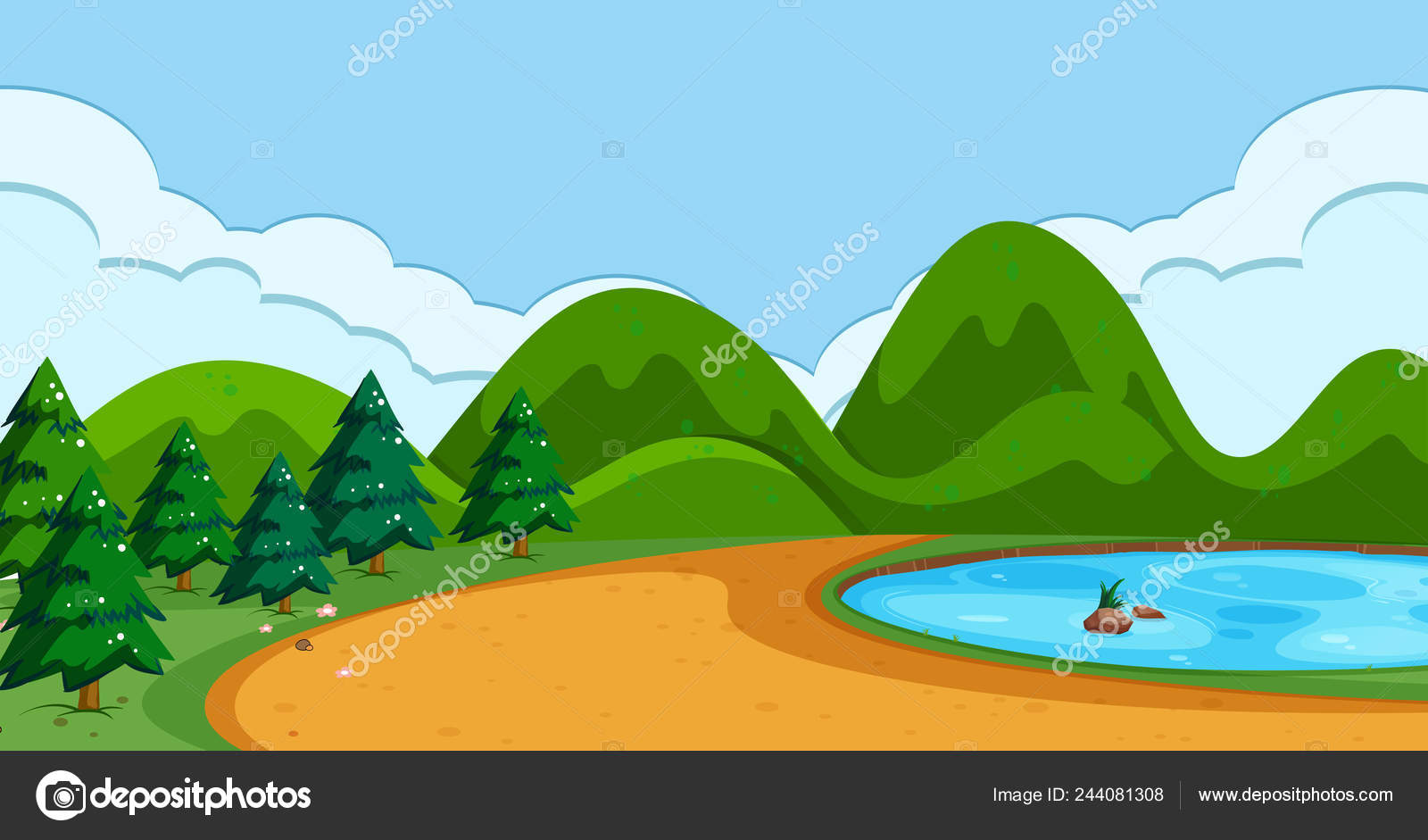 Simple Nature Scene Illustration Stock Vector by ©interactimages 244081308