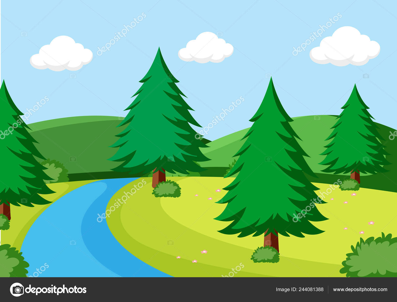Simple Nature Scene Illustration Stock Vector by ©interactimages 244081388